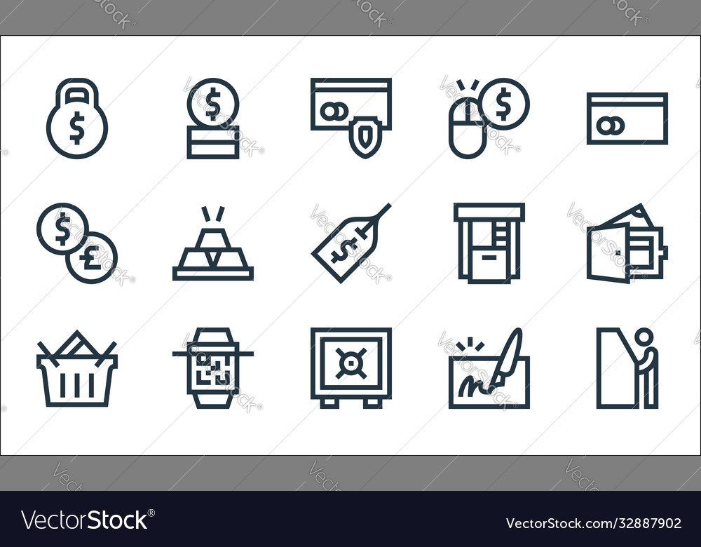Payment line icons linear set quality line set Vector Image