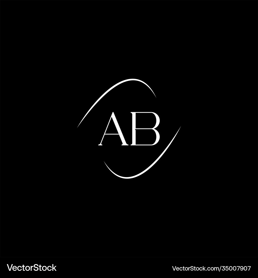 A b letter logo creative design on black color Vector Image