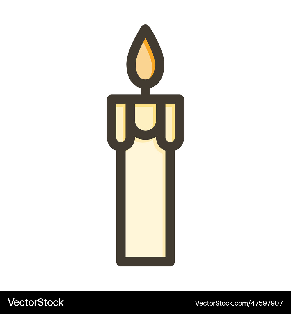 Candle thick line filled colors for personal Vector Image
