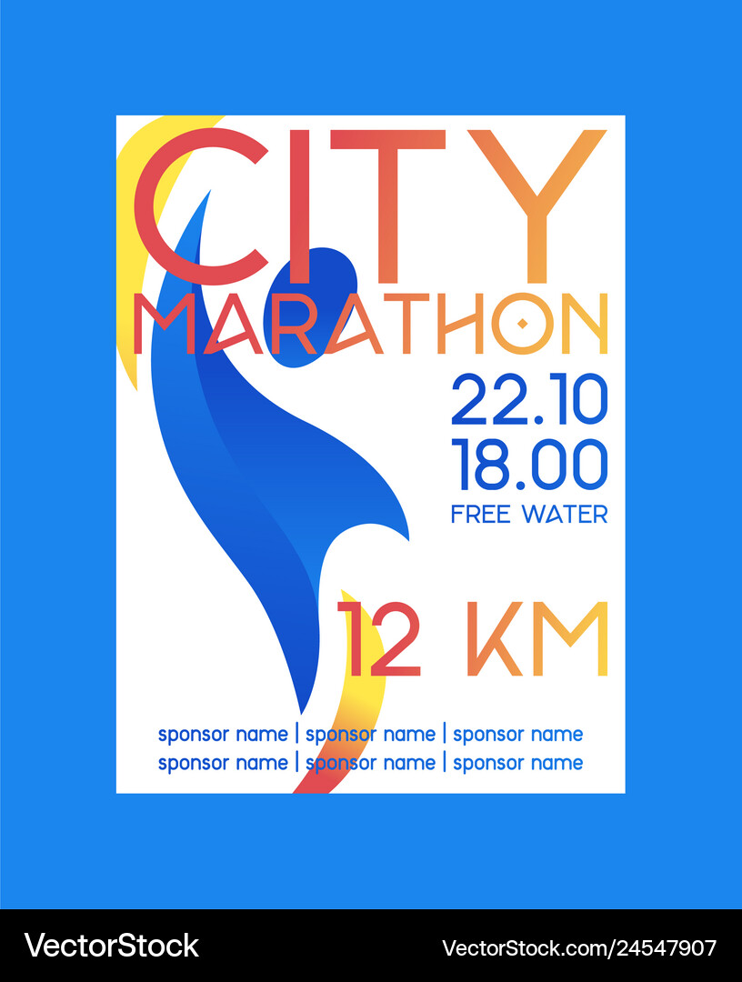 City marathon poster banner Royalty Free Vector Image