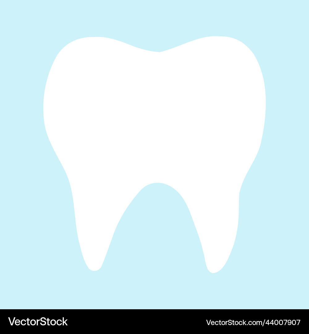Clean healthy tooth in flat style on blue Vector Image