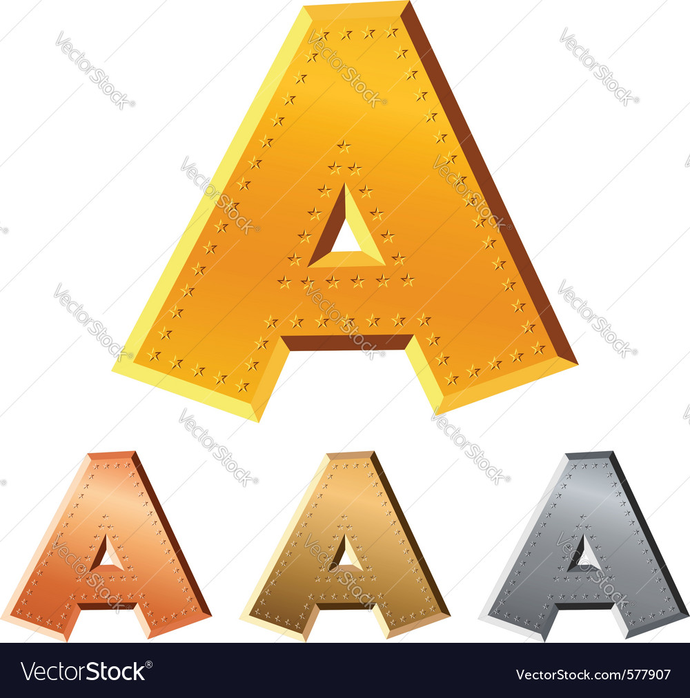 Copper letters Royalty Free Vector Image - VectorStock