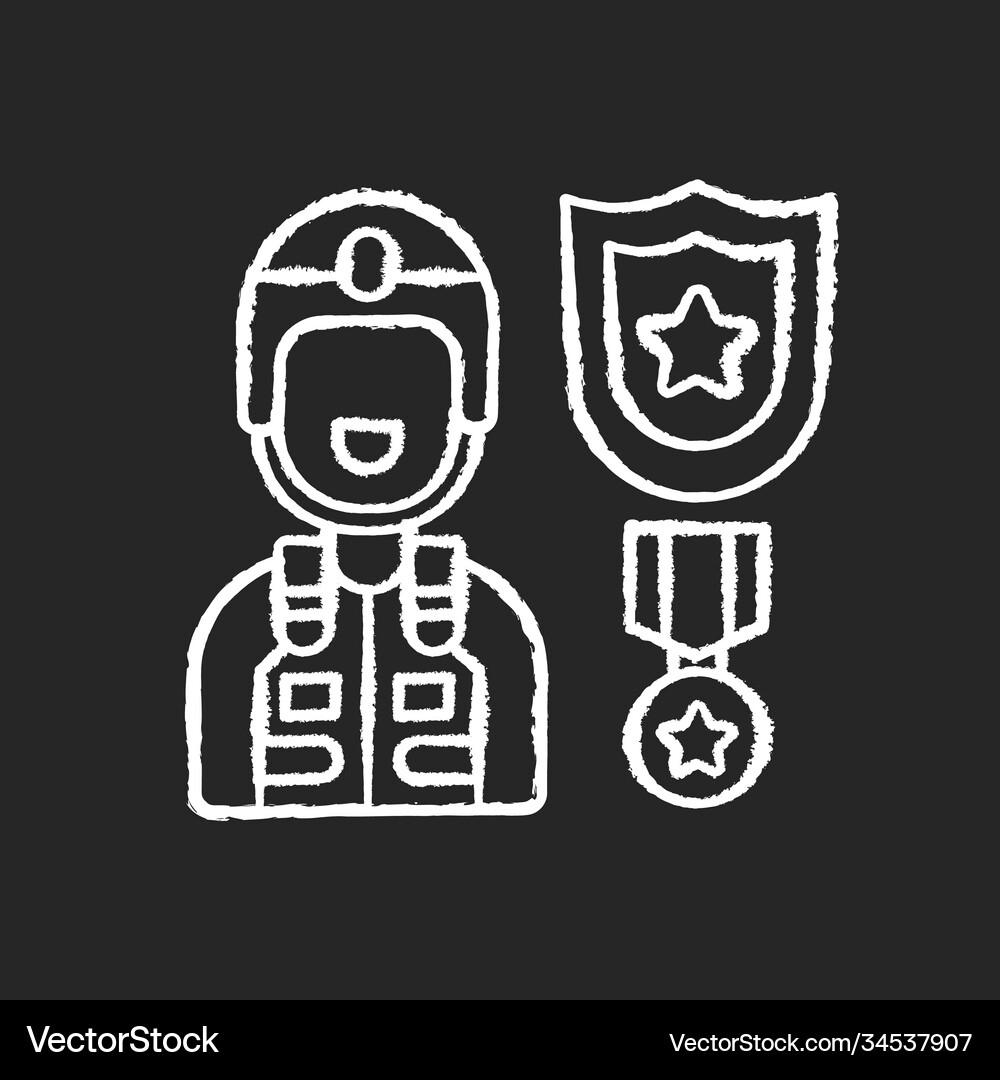 Defence industry chalk white icon on black Vector Image