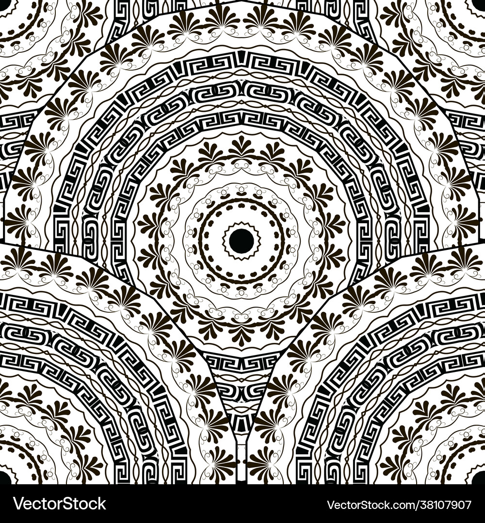 Ethnic greek mandalas seamless pattern ornamental Vector Image
