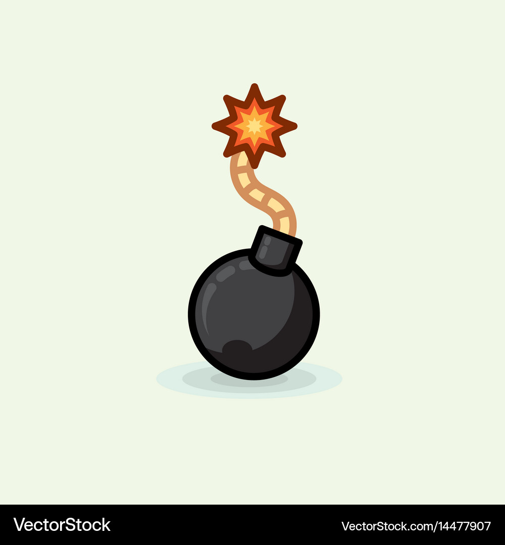 Icon in style line work bomb fuse a fire Vector Image