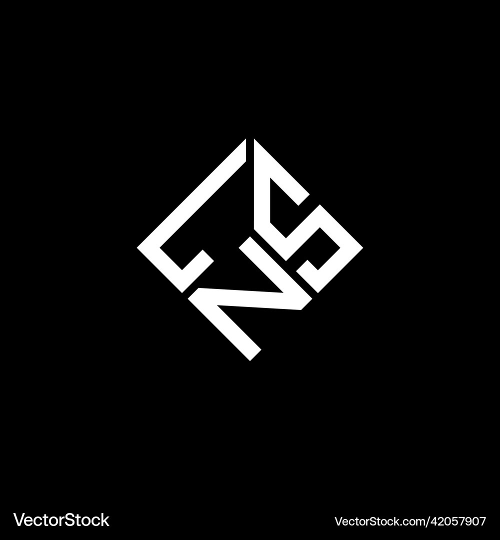 Lns letter logo design on black background Vector Image
