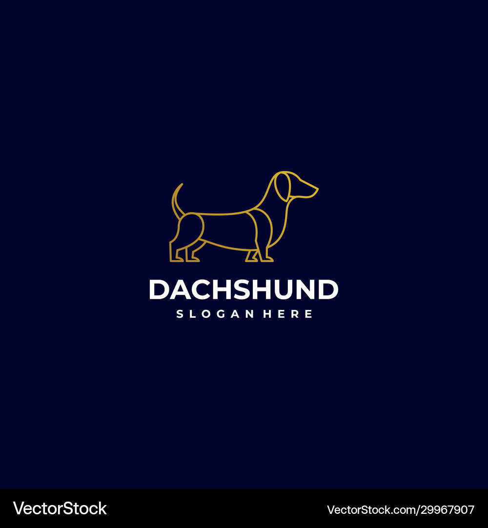 Logo dog line art style Royalty Free Vector Image