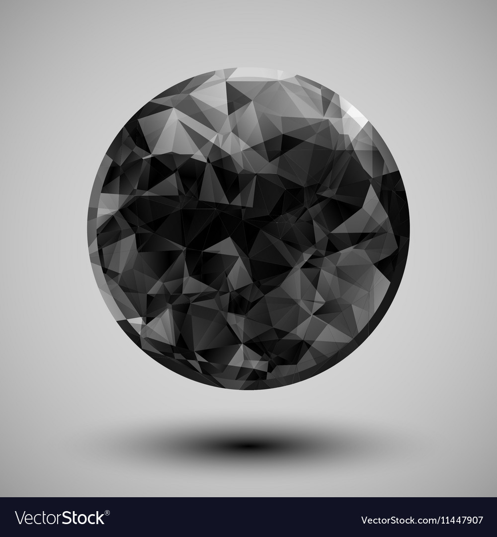 Low poly circular shape Royalty Free Vector Image