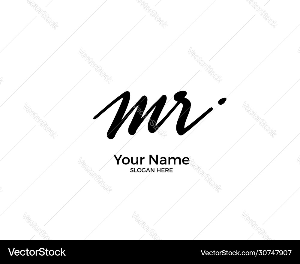 M r mr initial logo signature handwriting Vector Image