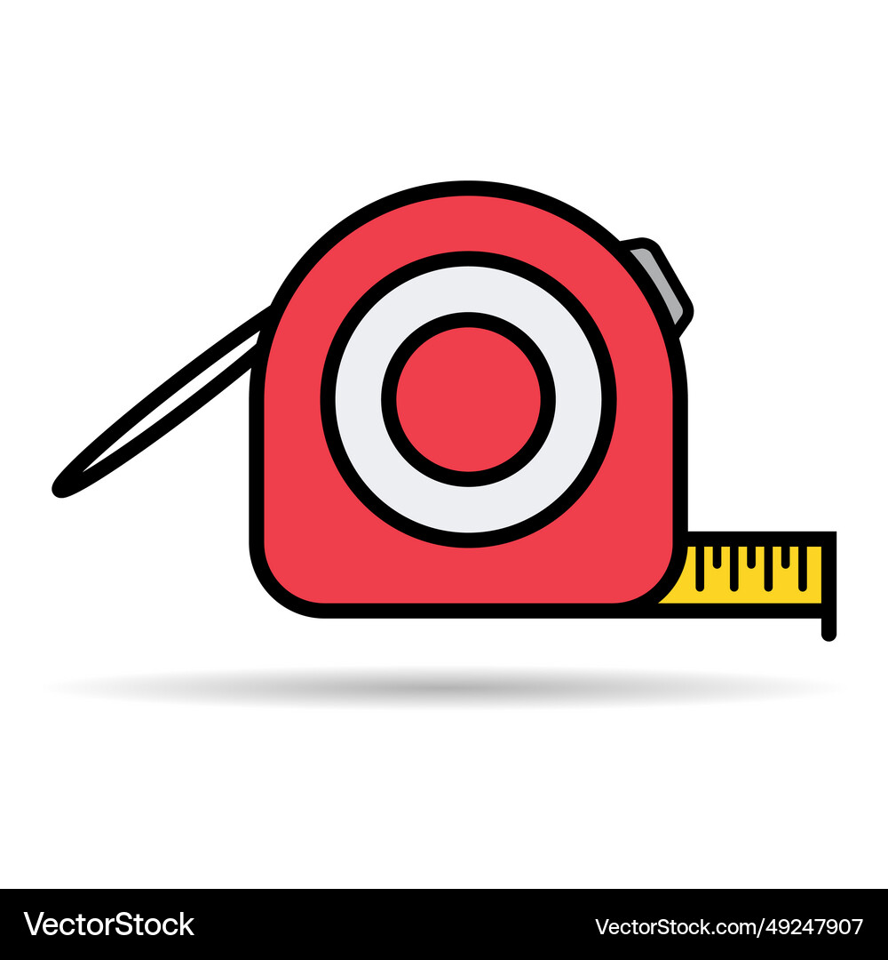 Measurement tape icon shadow measure tool concept Vector Image