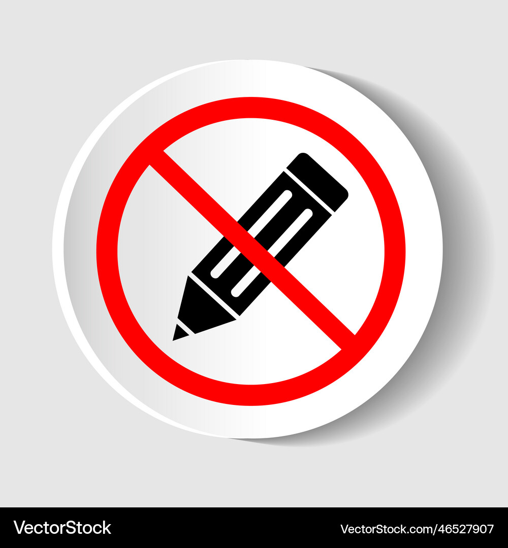No or stop pencil icon edit sign Royalty Free Vector Image
