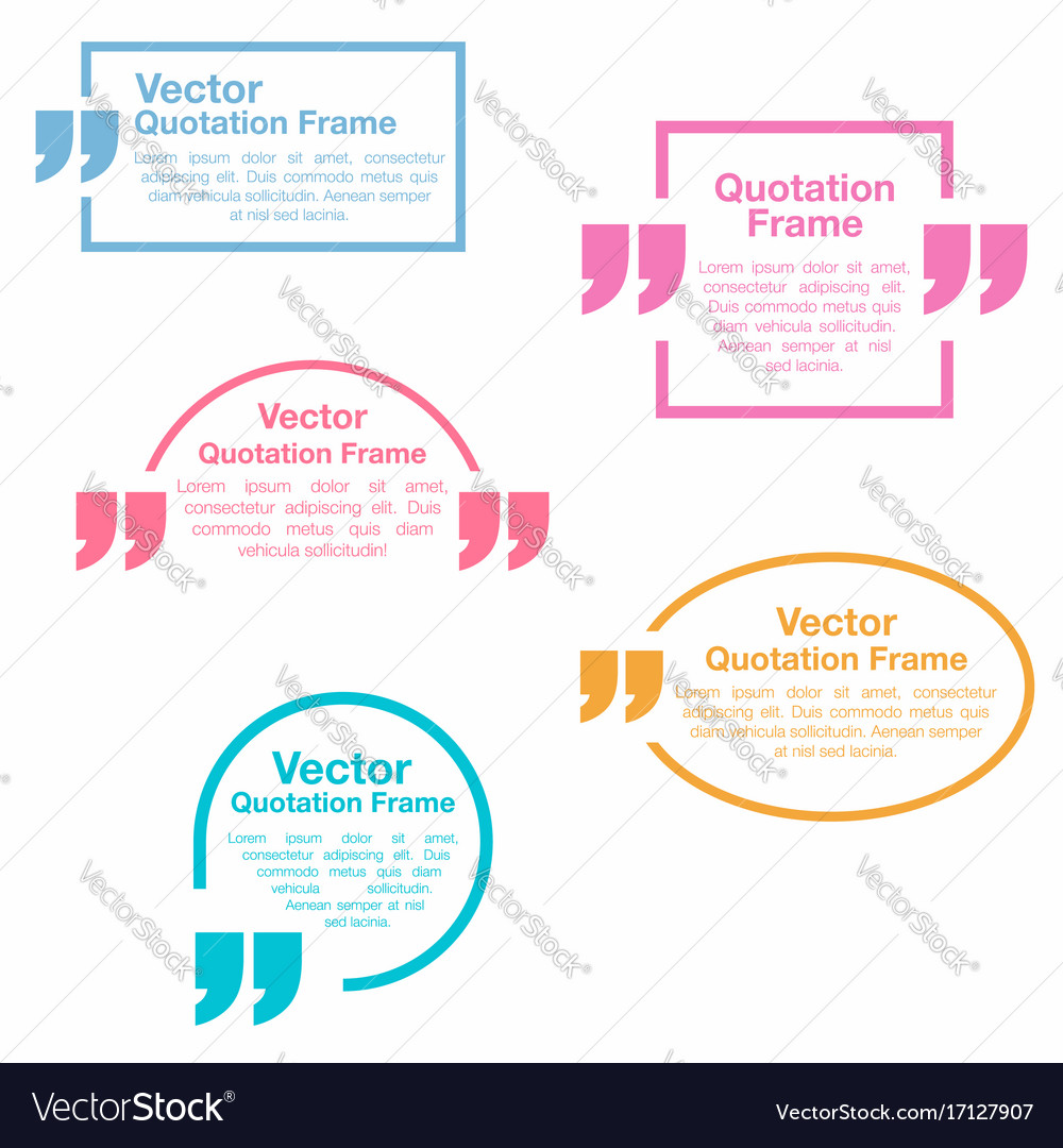 Quotation speech bubbles set Royalty Free Vector Image