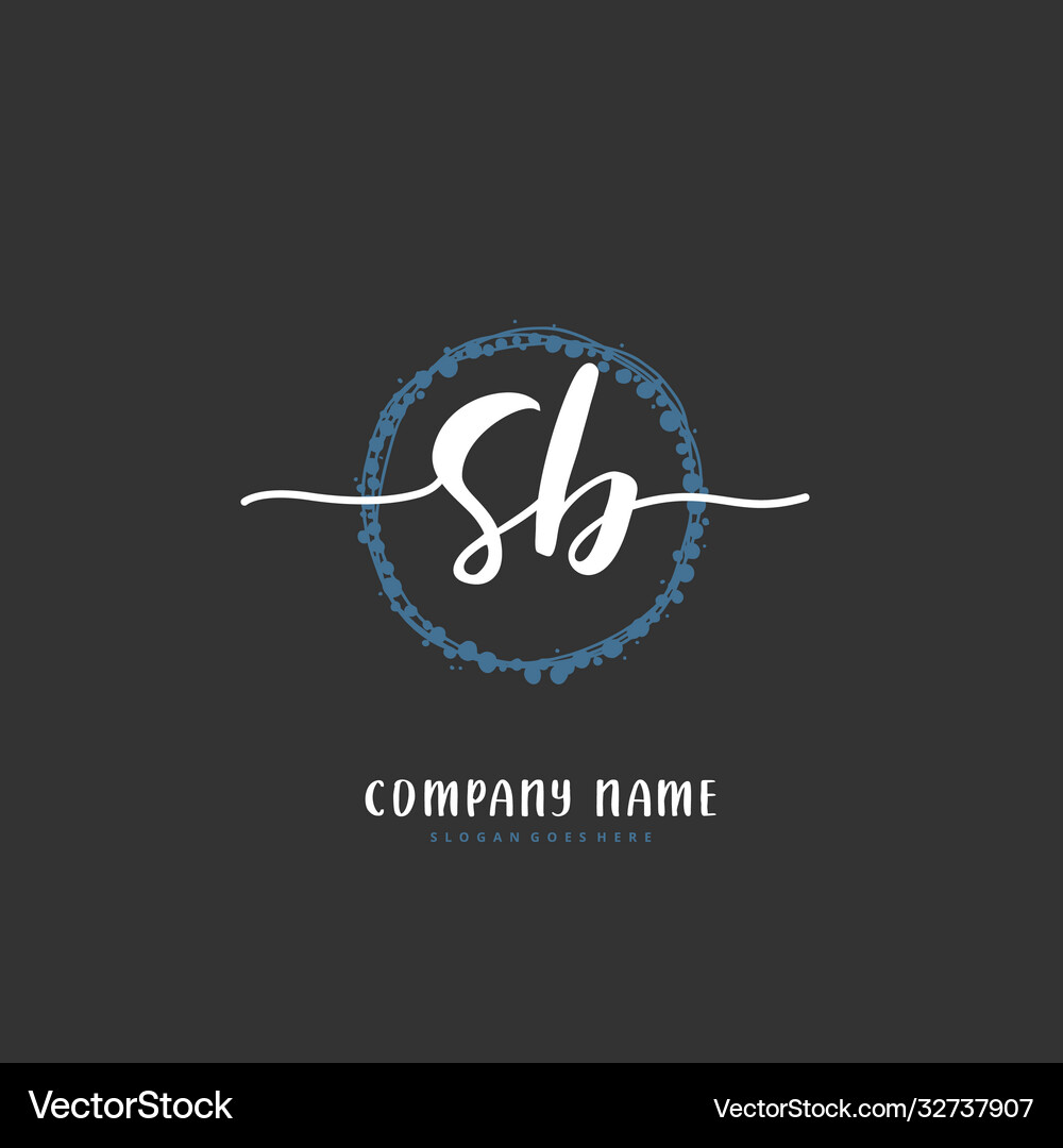 S b sb initial handwriting and signature logo Vector Image