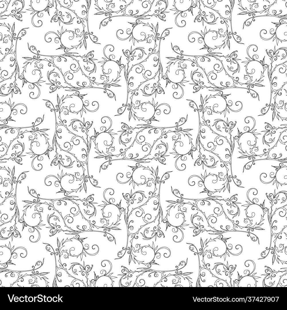 Seamless background outlines ornate vintage Vector Image