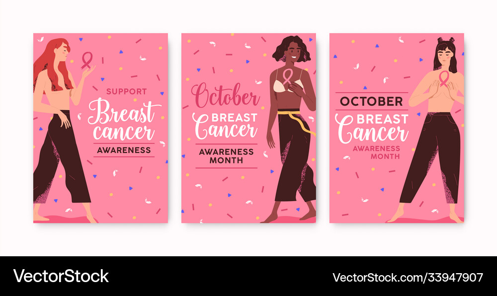 Set colorful posters template october month Vector Image