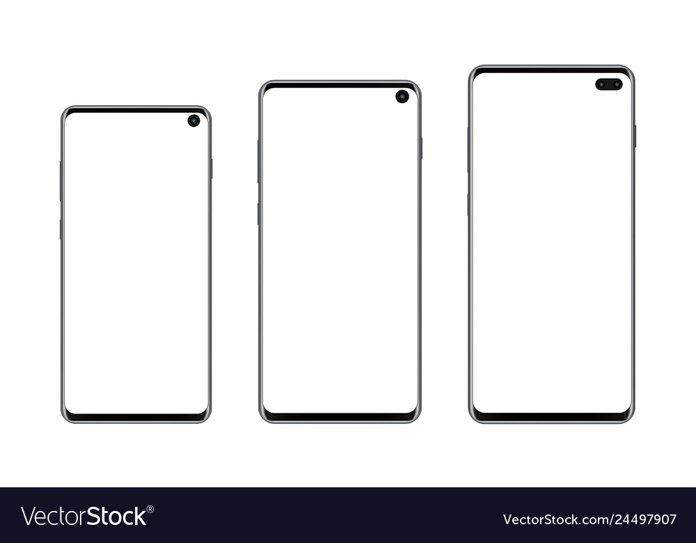 Set modern frameless smartphones isolated Vector Image