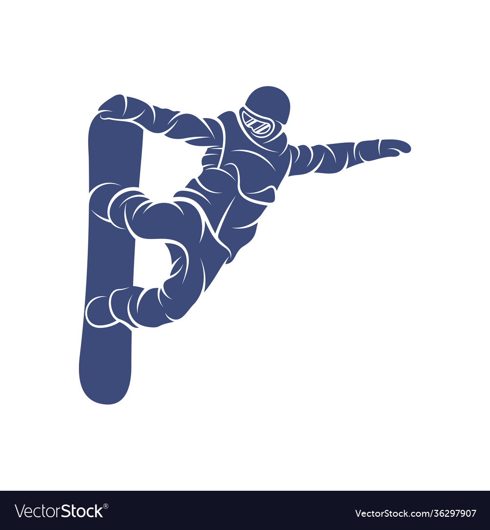 Snowboarding design creative logo Royalty Free Vector Image