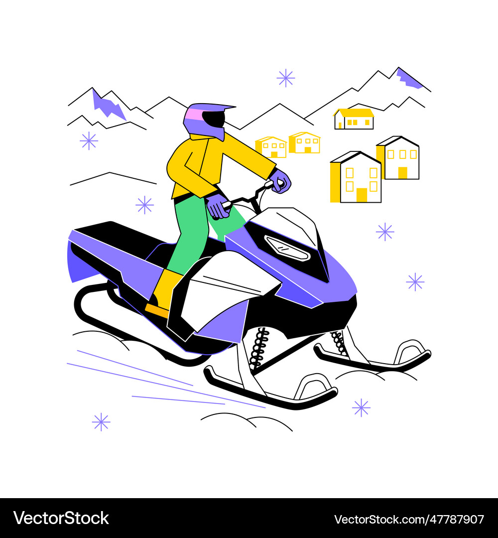 Snowmobile rental isolated cartoon Royalty Free Vector Image