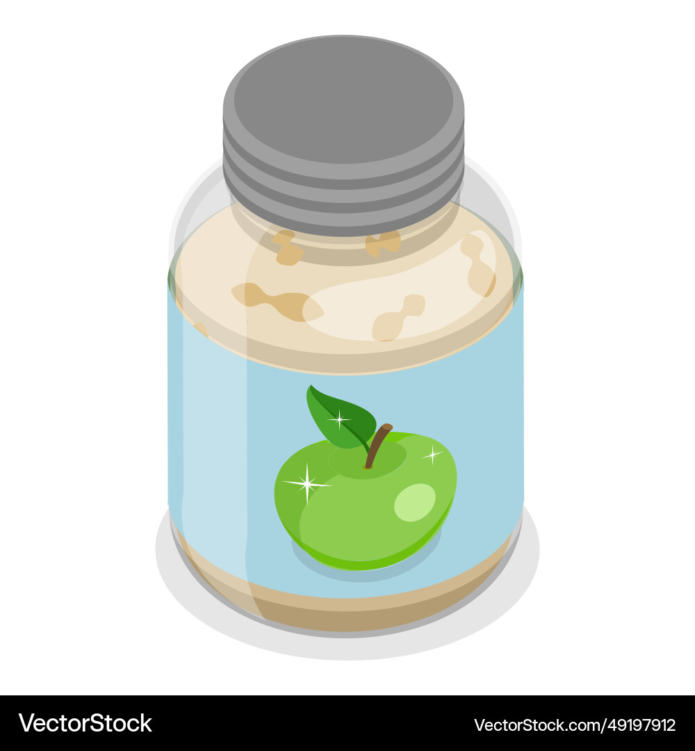 3d isometric flat set of jam glass jars Royalty Free Vector