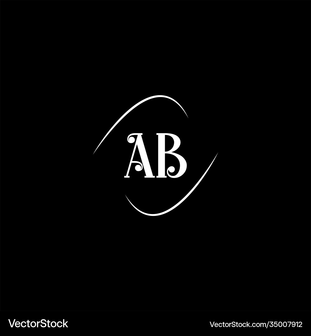 A b letter logo creative design on black color Vector Image