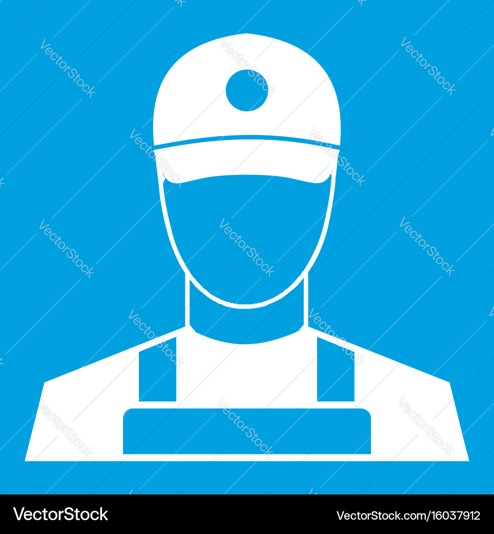 A man in cap and uniform icon white Royalty Free Vector