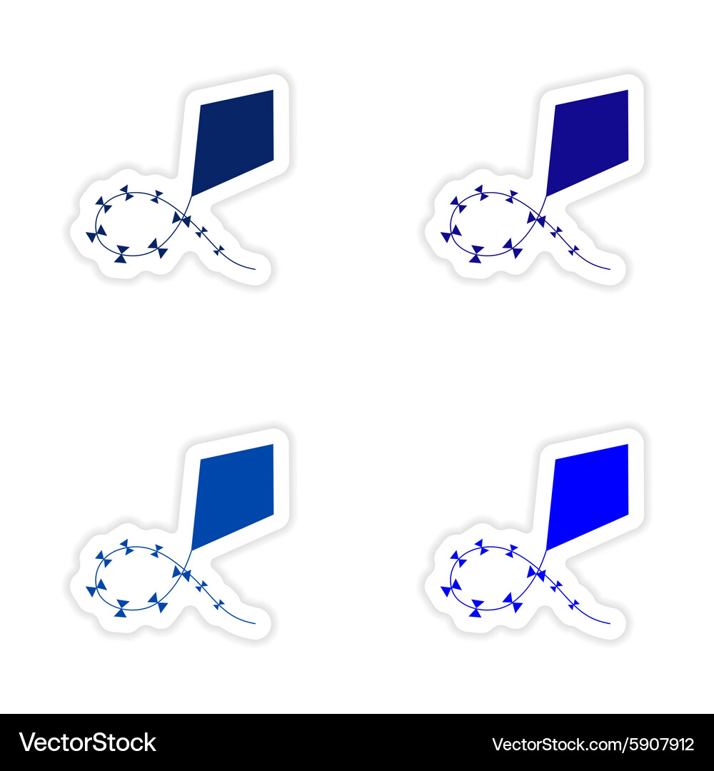 Assembly realistic sticker design on paper air Vector Image
