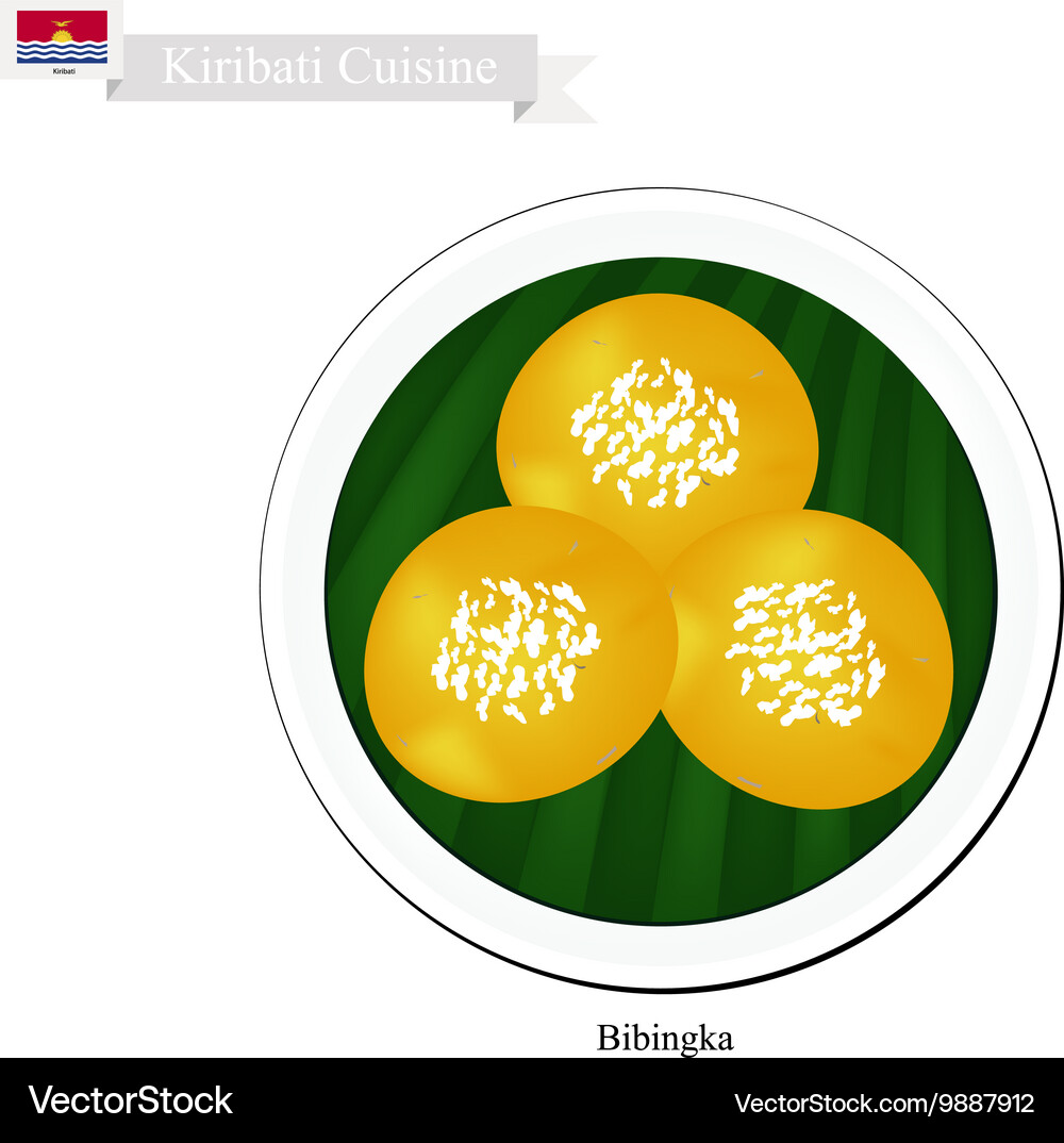 Bibingka or Kiribati Rice Cakes with Cheese Vector Image