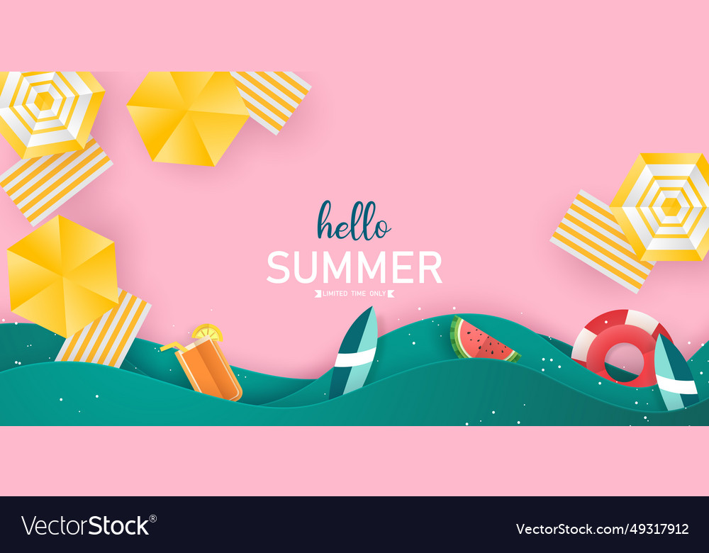 Bright Summer Background Design Tropical Beach Vector Image