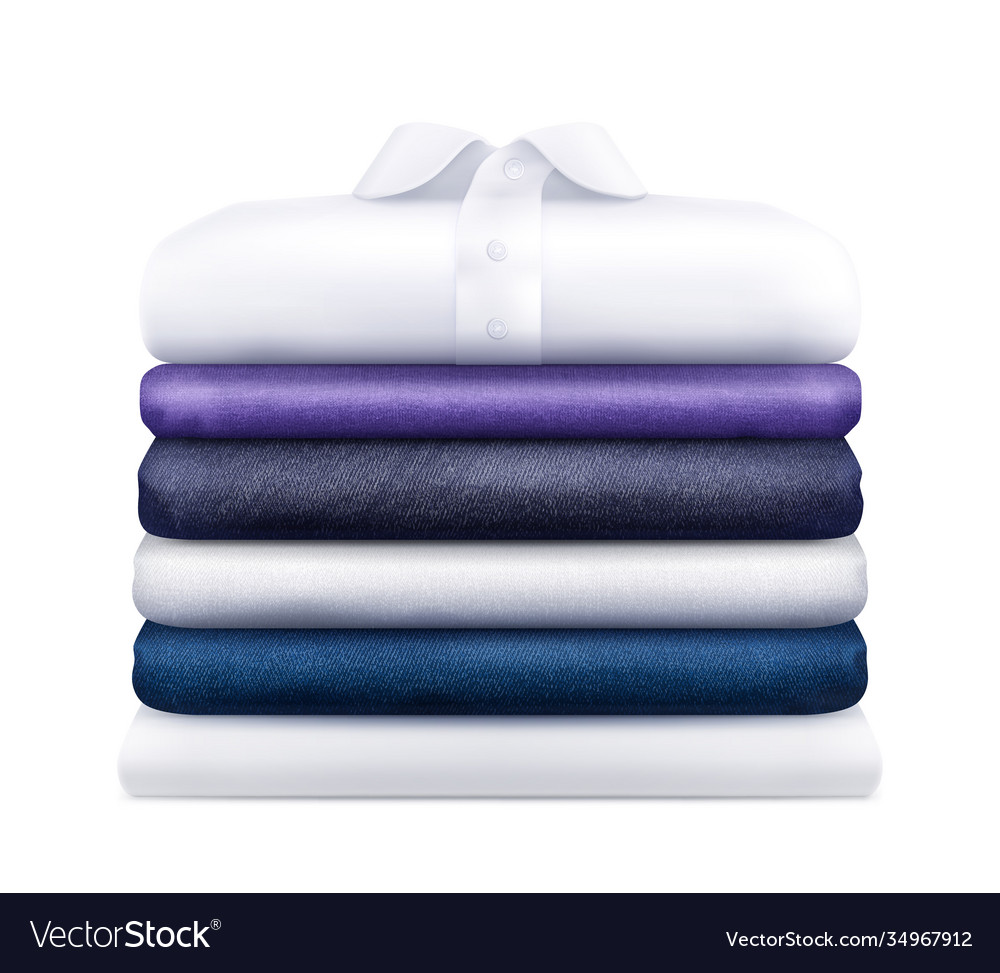 Clothes stack realistic image Royalty Free Vector Image