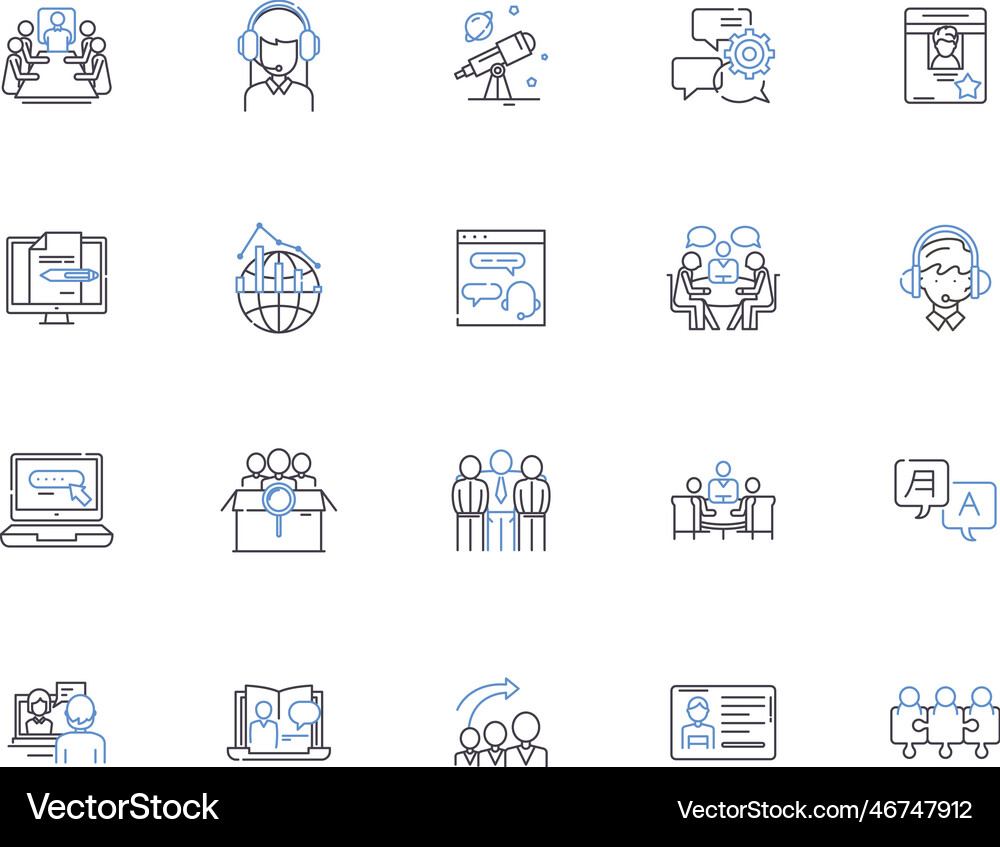 Community outline icons collection commune Vector Image