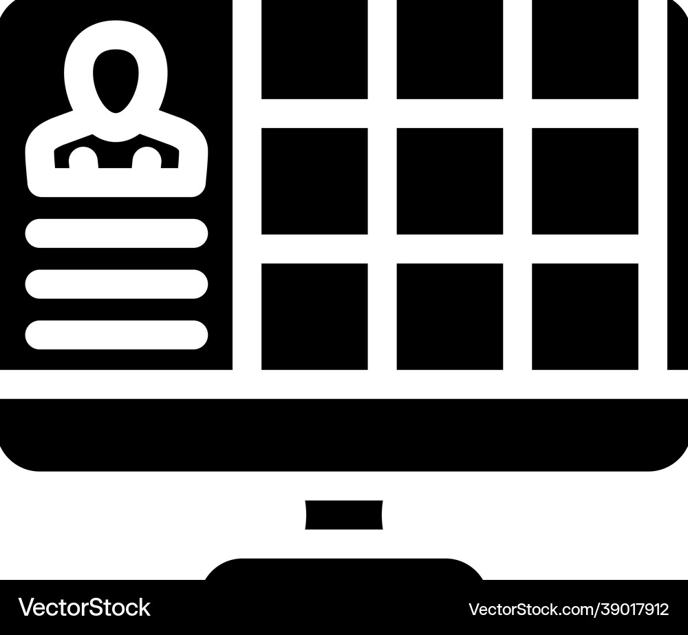 Conference with large number participants glyph Vector Image