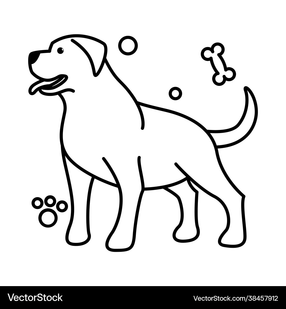 Cute cartoon icon a big dog Royalty Free Vector Image