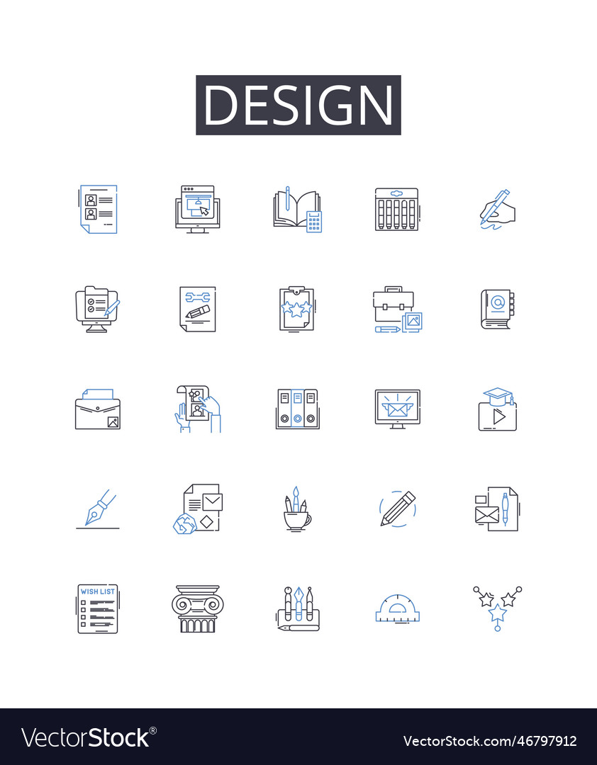 Design line icons collection certification Vector Image