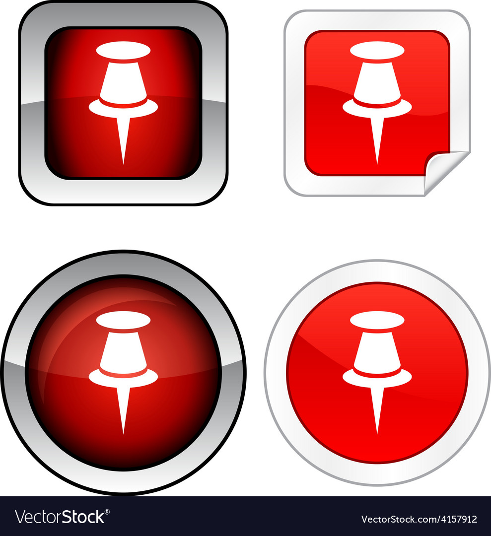 Drawing-pin button set Royalty Free Vector Image