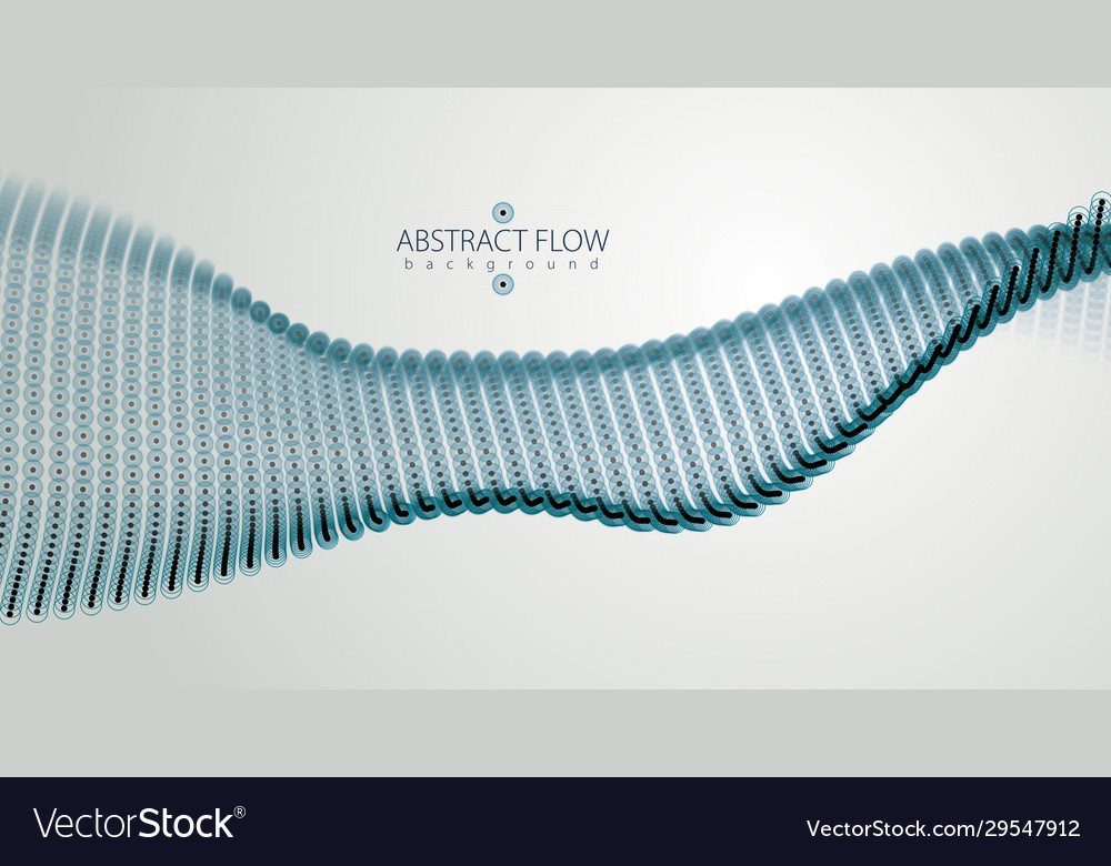 Dynamic particles sound wave flowing blurred dots Vector Image