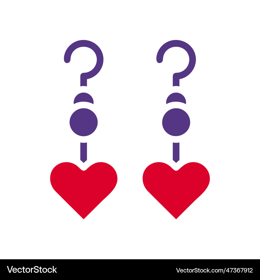 Earring love icon solid red purple colour mother Vector Image