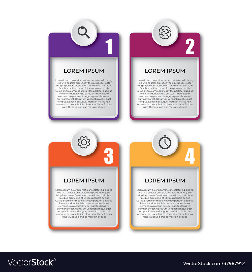 Five square elements or rectangular frames placed Vector Image