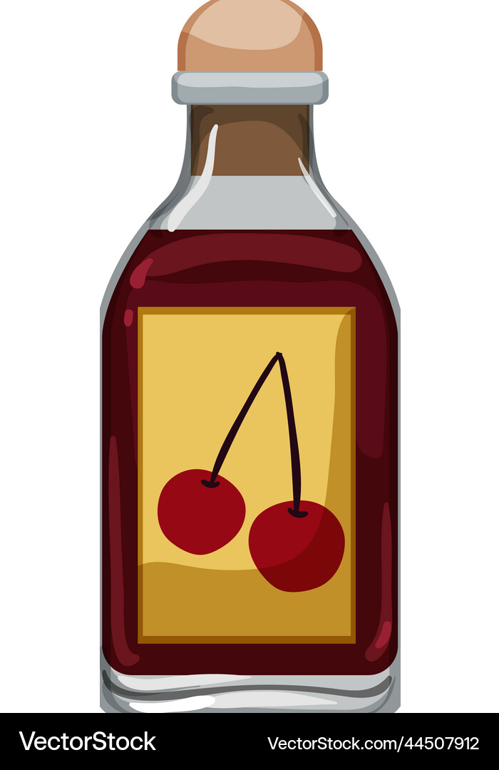 Ingredient vinegar bottle cartoon Royalty Free Vector Image