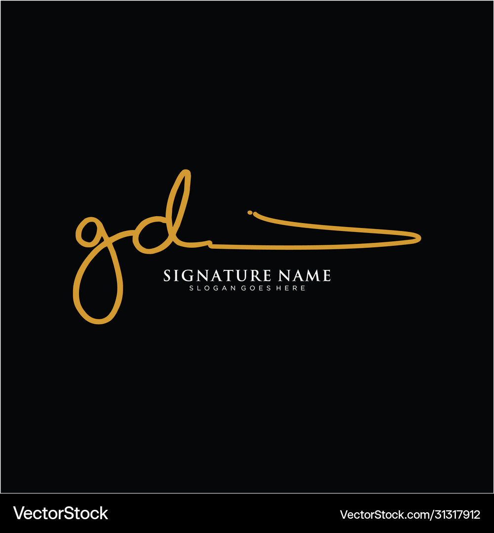 Letter gd signature logo template Royalty Free Vector Image
