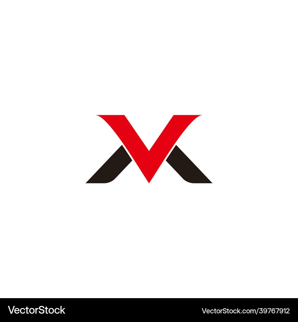 Letter vk simple colorful geometric logo Vector Image
