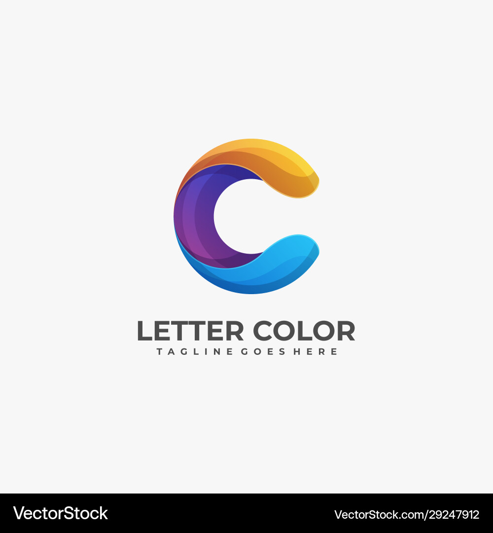 Logo letter c colorful style Royalty Free Vector Image