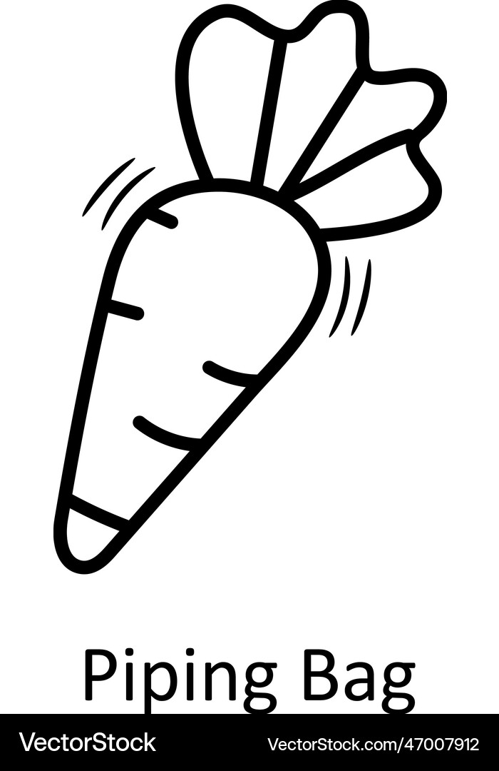 Piping bag outline icon design Royalty Free Vector Image