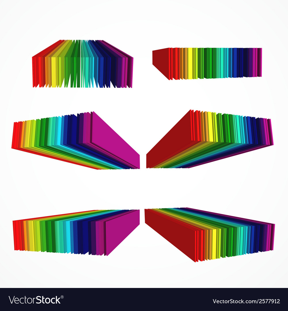 Rainbow colored 3d barcode set Royalty Free Vector Image