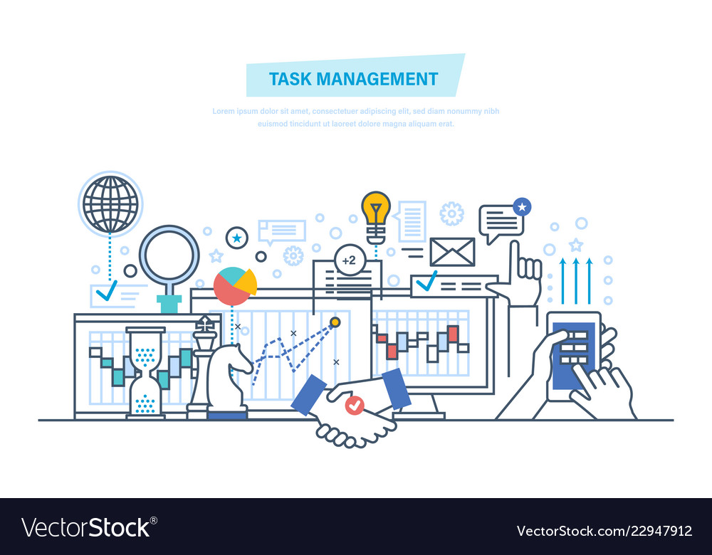 Task management multitask time management Vector Image Task management multitask time management Vector Image