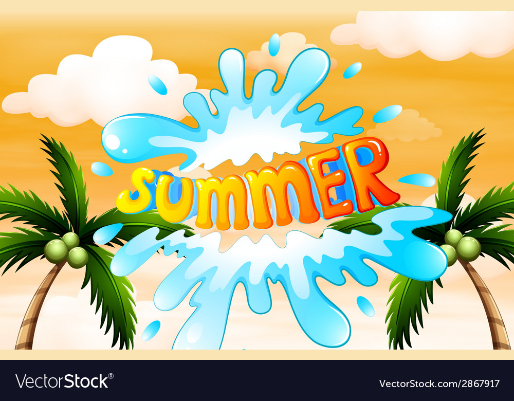 A summer artwork with coconut trees Royalty Free Vector
