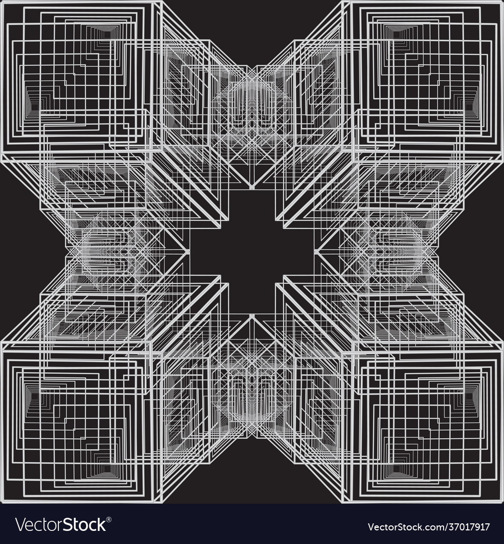 Abstract background geometric pattern with cubes Vector Image