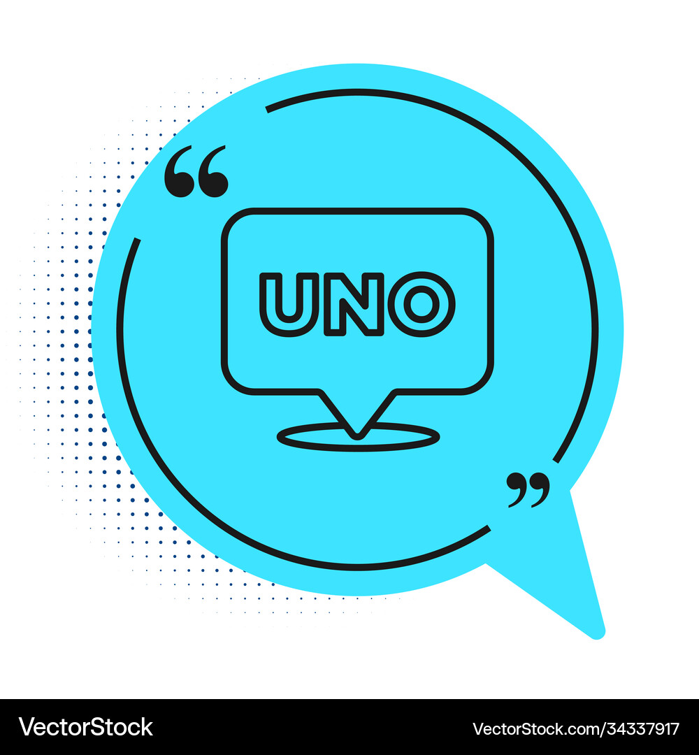 Black line uno card game icon isolated on white Vector Image