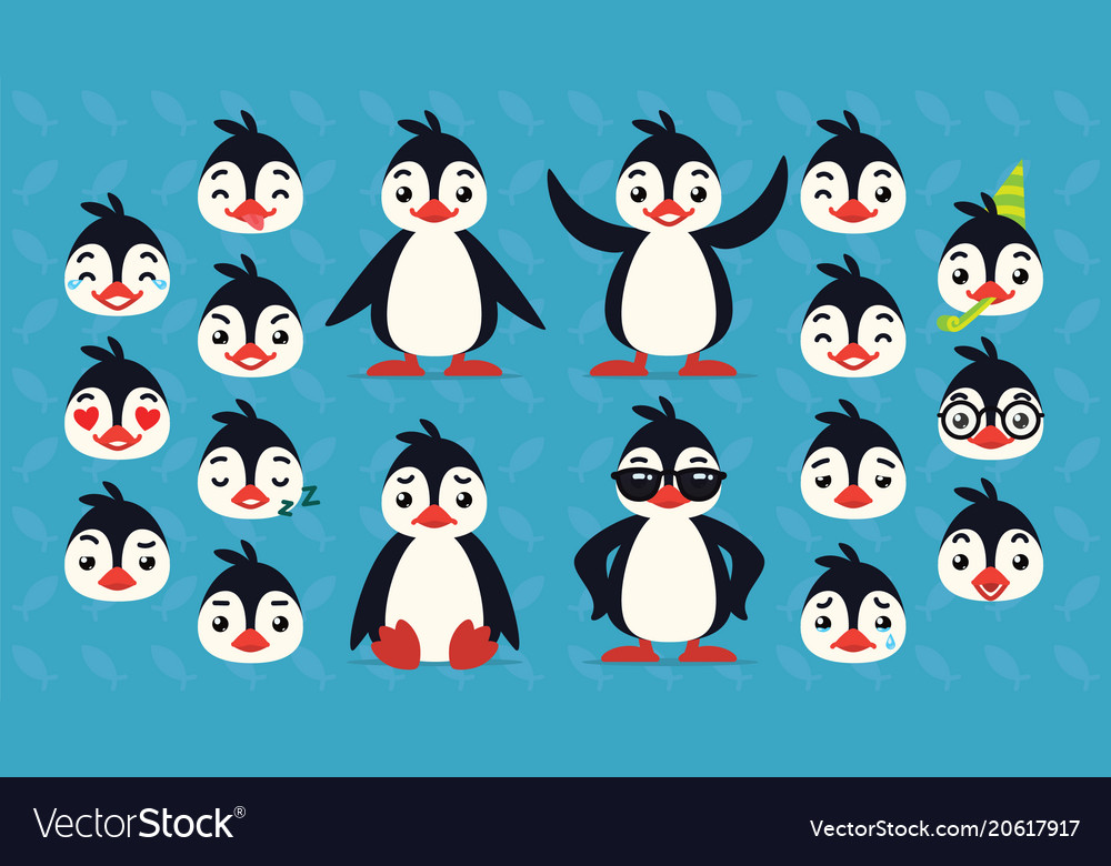 Cute penguin constructor Royalty Free Vector Image