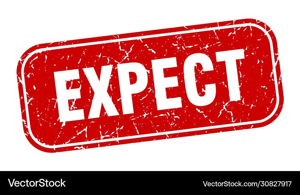 Expect stamp square grungy red sign Royalty Free Vector