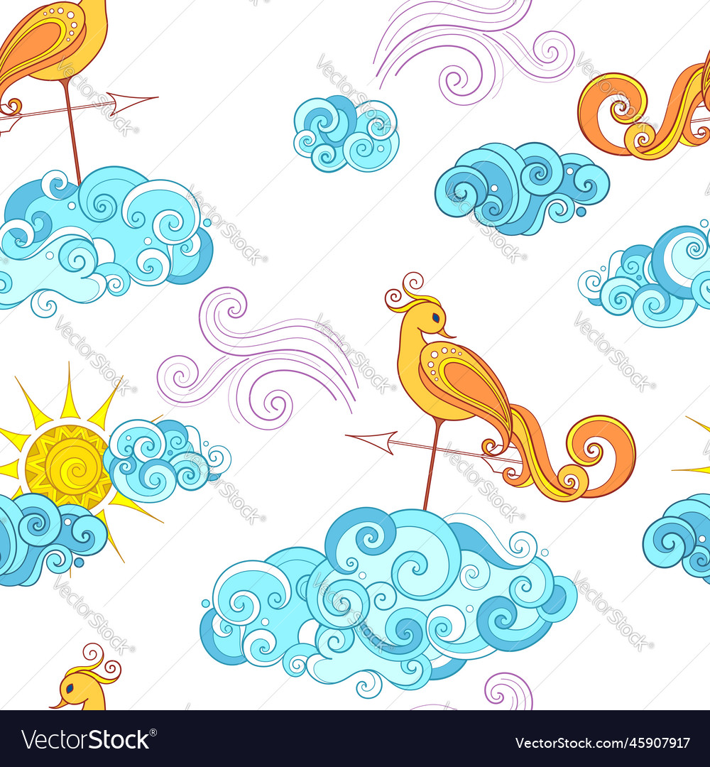 Fairytale weather forecast seamless pattern Vector Image